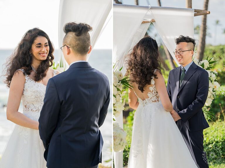 Sunset Vows at Aarya & Jun's Maui Destination Wedding